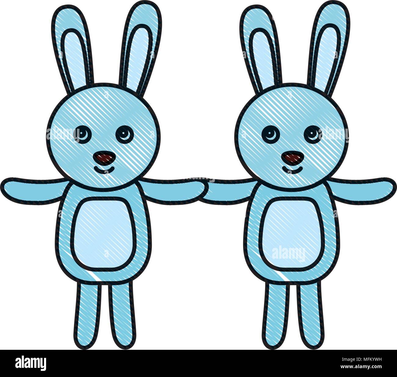 couple of friendly bunnies holding hands Stock Vector Image & Art - Alamy