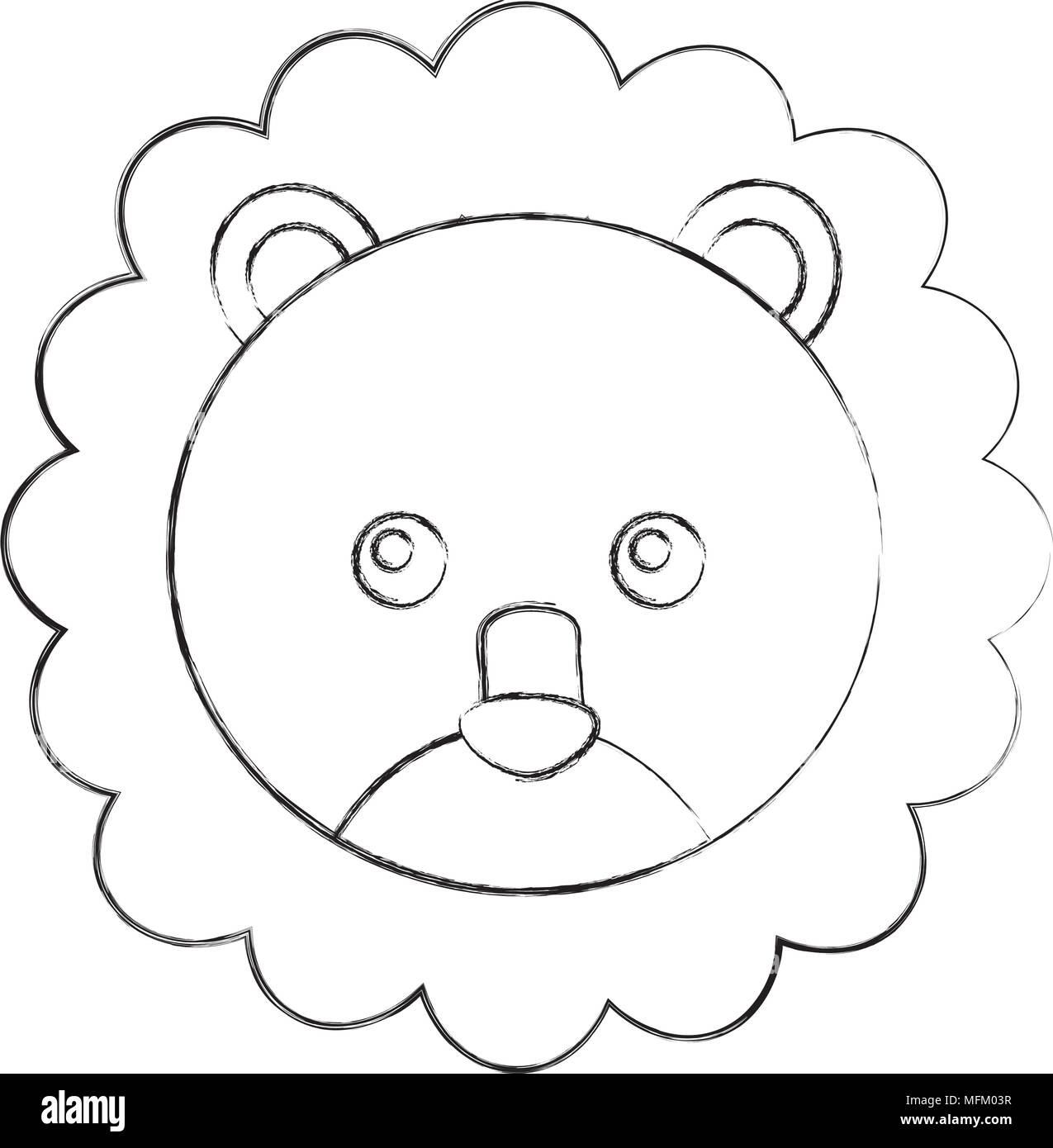 Cute lion set wild Black and White Stock Photos & Images - Alamy