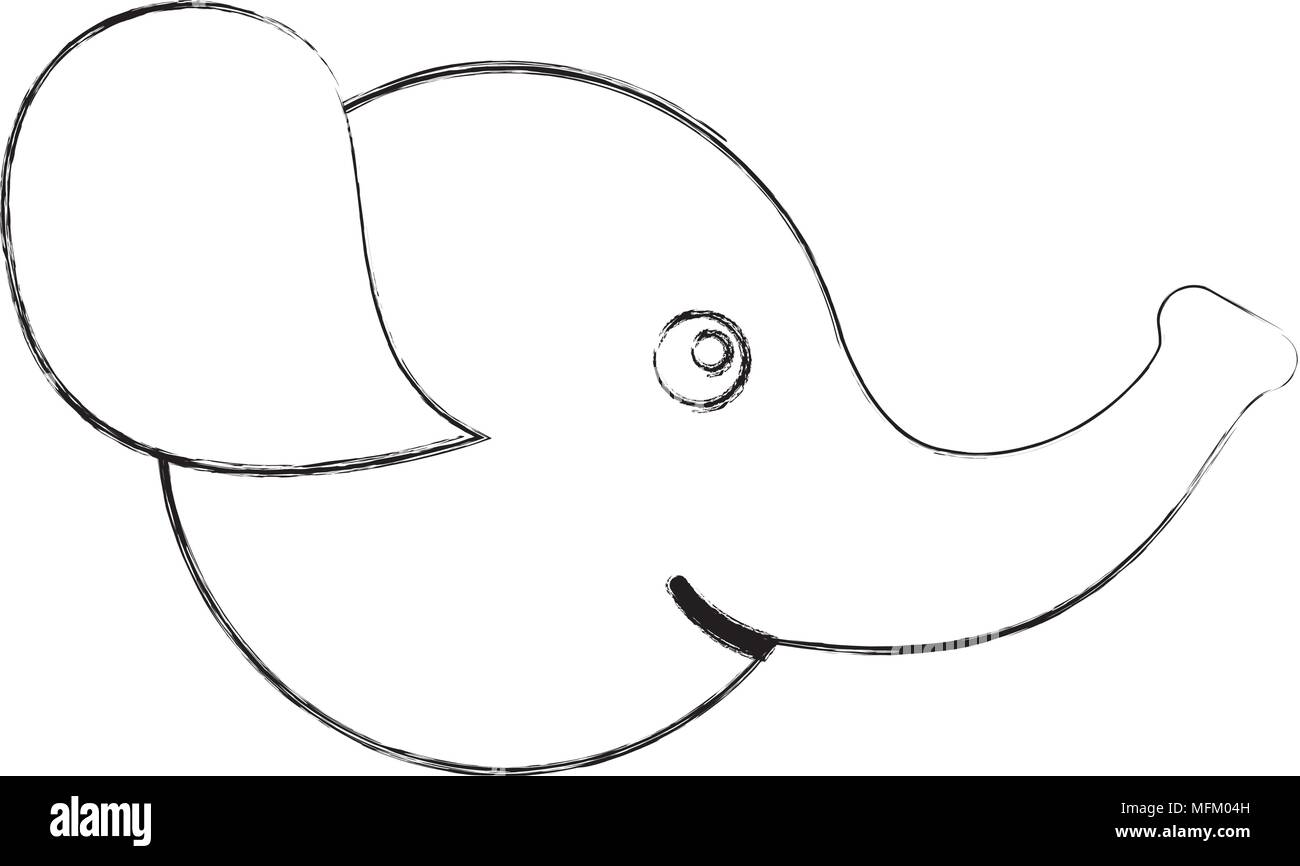 cute head baby elephant profile Stock Vector Image & Art - Alamy