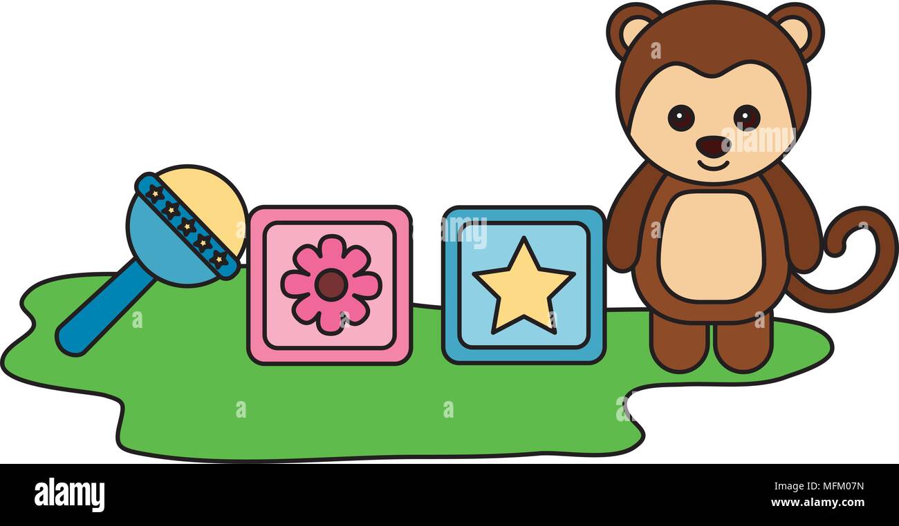 Monkey playing blocks hi-res stock photography and images - Alamy