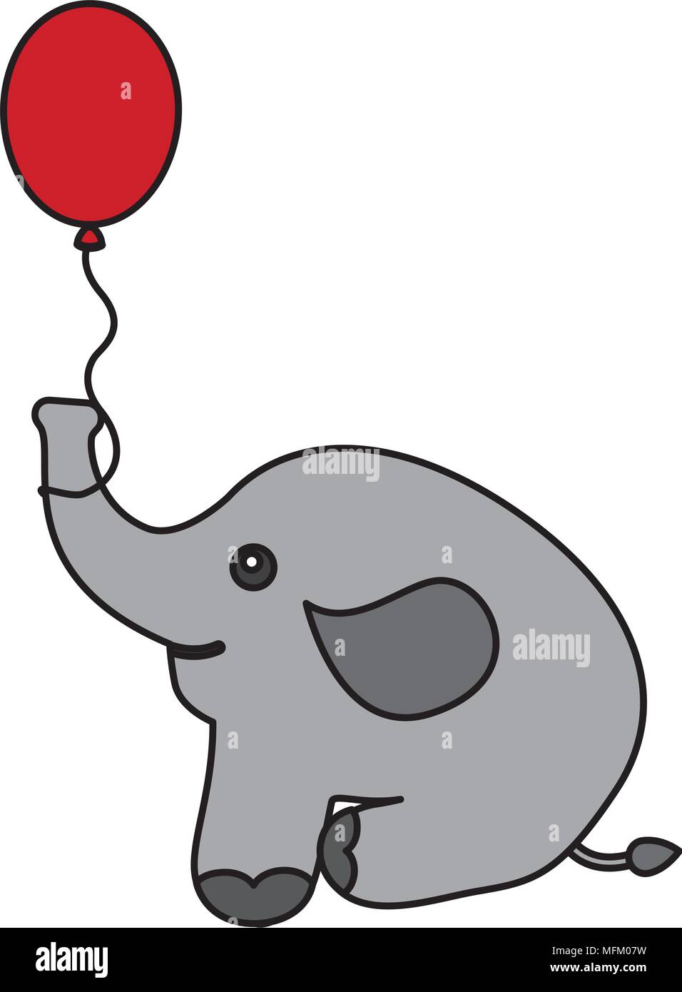 cute elephant with helium balloon icon Stock Vector Image & Art - Alamy