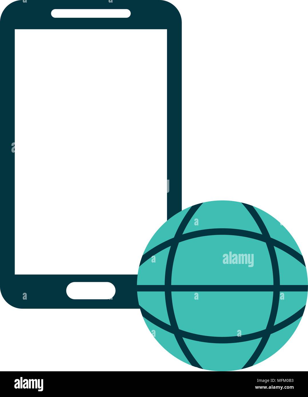 smartphone device with sphere Stock Vector Image & Art - Alamy