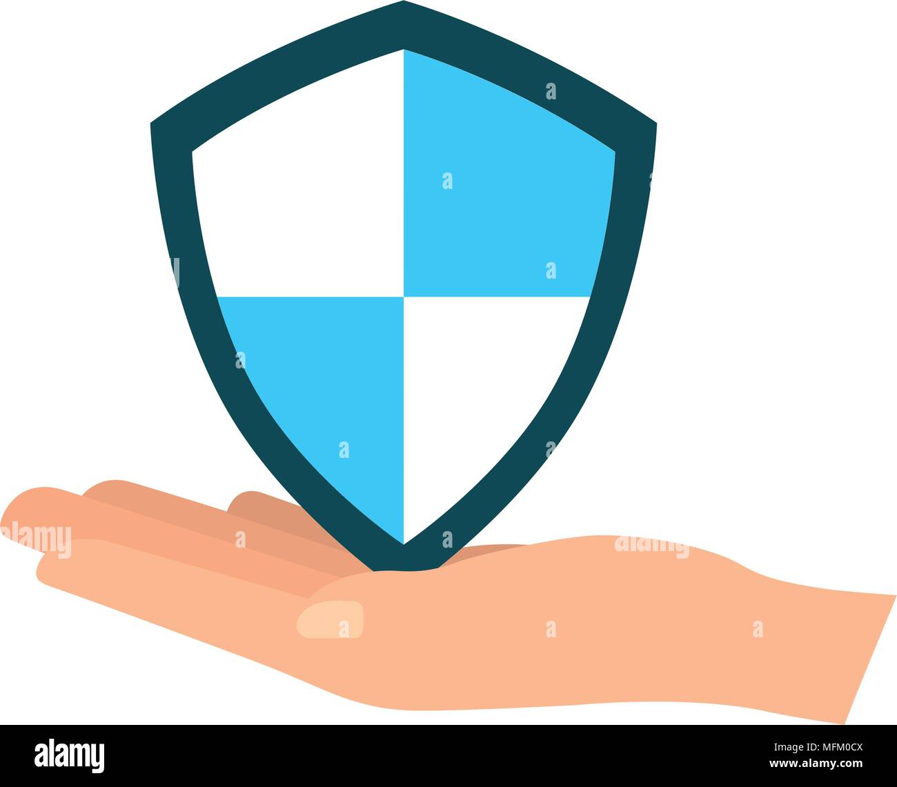 hand with shield guard Stock Vector Image & Art - Alamy