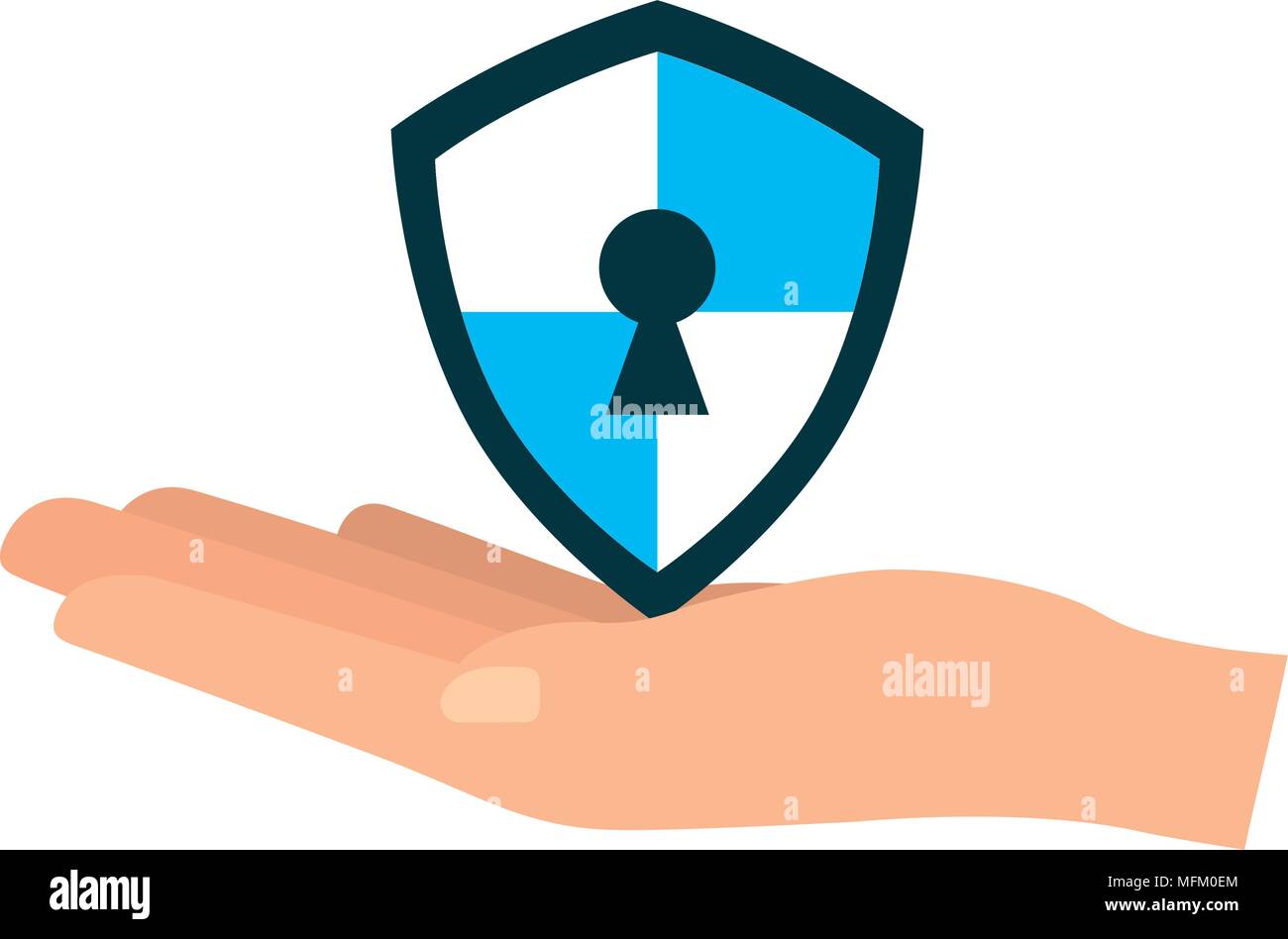 hand with shield guard Stock Vector Image & Art - Alamy