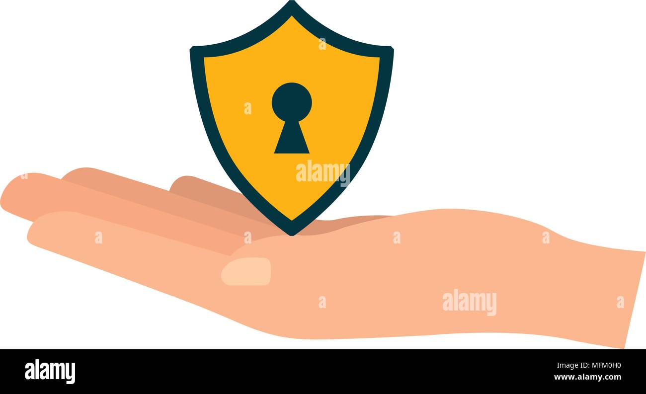 hand with shield guard Stock Vector Image & Art - Alamy