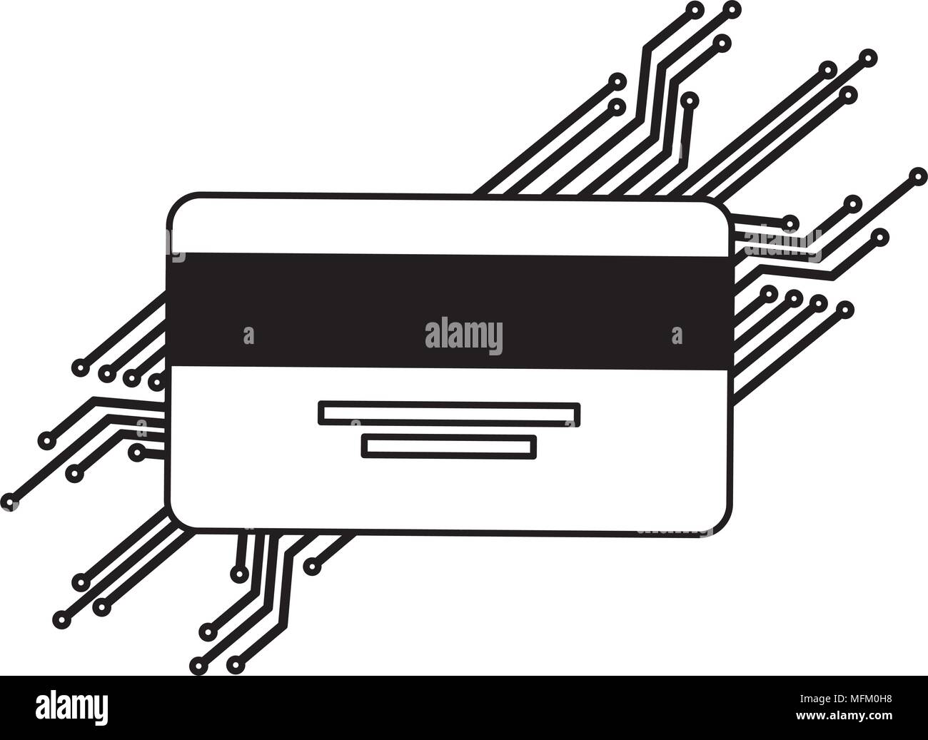 credit card with electric circuit Stock Vector Image & Art - Alamy
