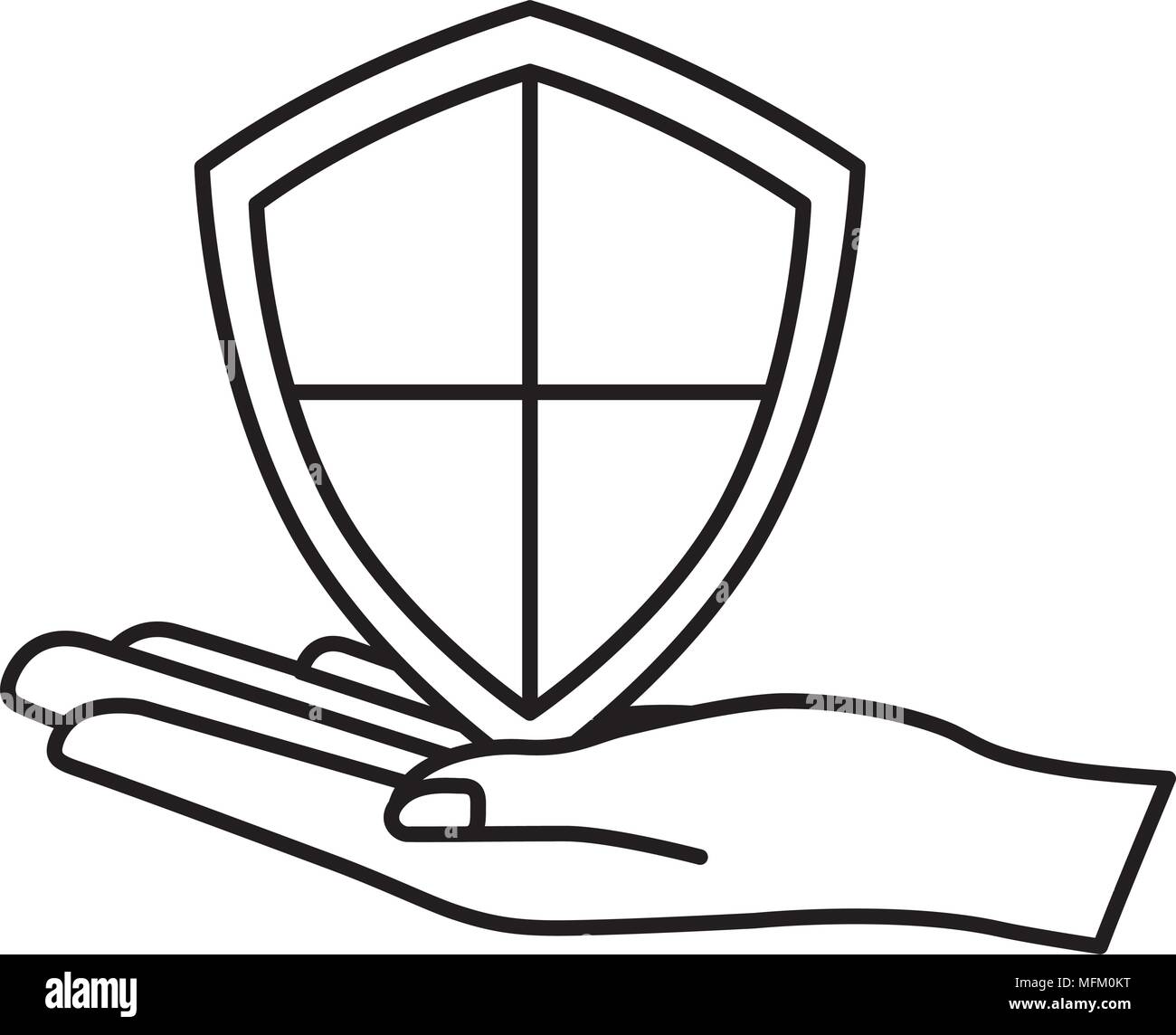 hand with shield guard Stock Vector Image & Art - Alamy