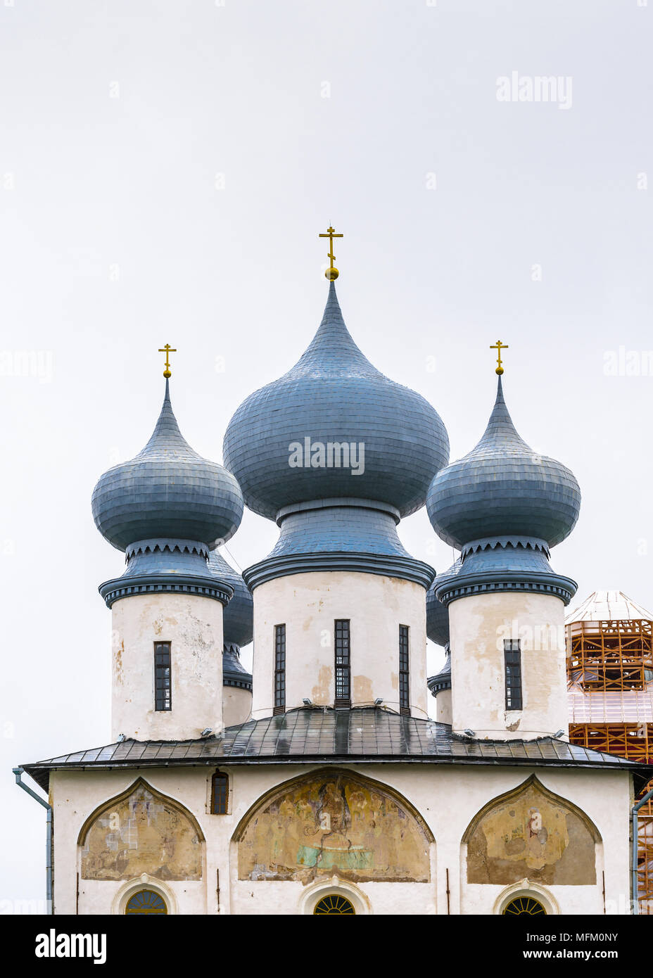 Black chapels of the Tikhvin Assumption Monastery, a Russian Orthodox ...