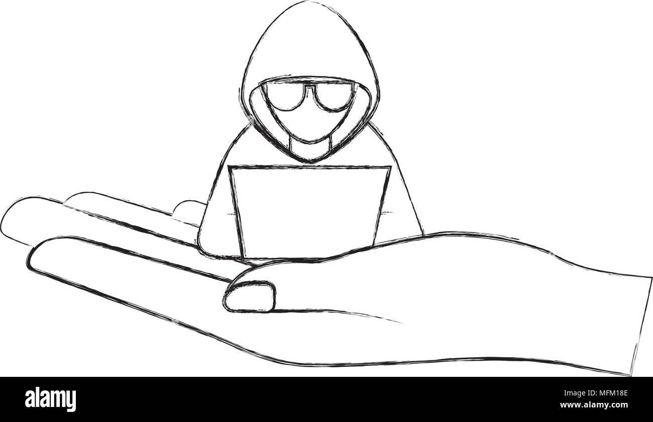 Cyber Security At Work Stock Vector Images - Alamy