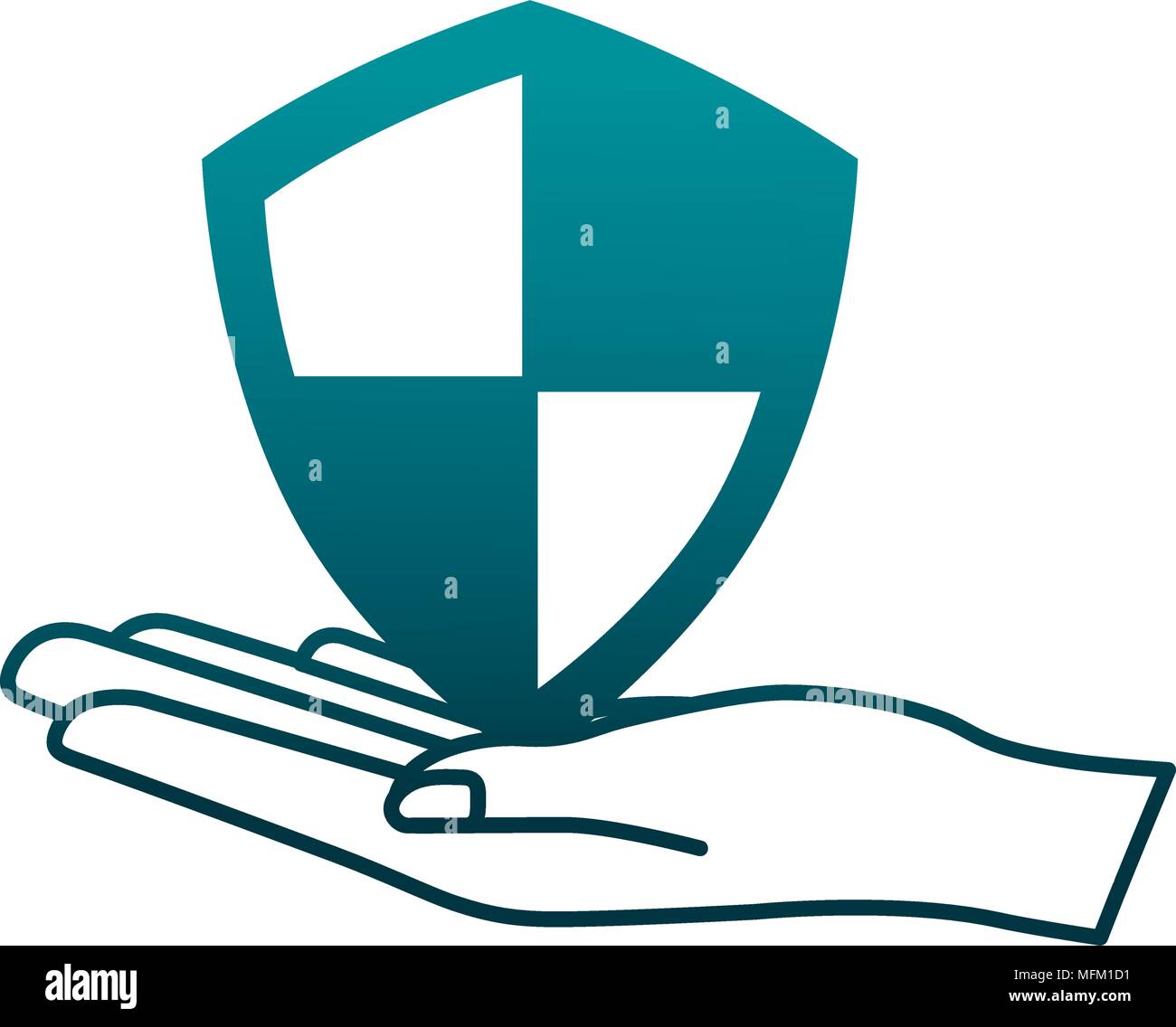 hand with shield guard Stock Vector Image & Art - Alamy