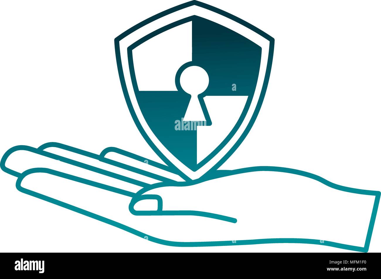 hand with shield guard Stock Vector Image & Art - Alamy