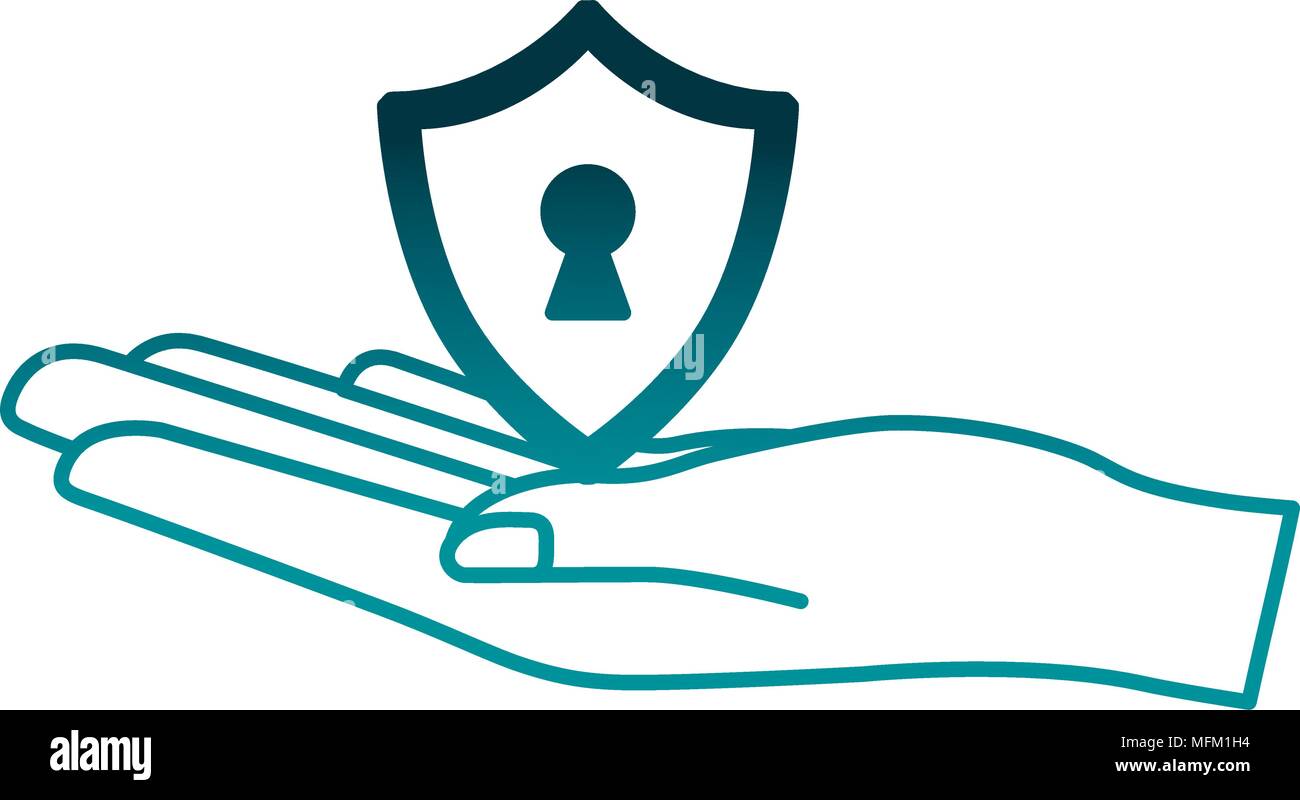 hand with shield guard Stock Vector Image & Art - Alamy