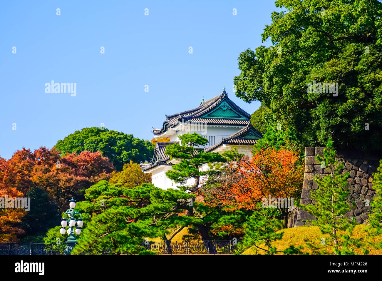 Tokyo Imperial Palace with Nijubashi Bridge in Tokyo, Japan Stock Photo ...