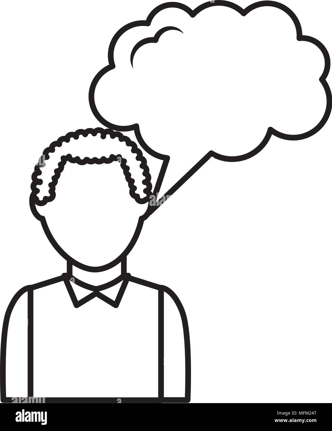 portrait man with speech bubble talk Stock Vector Image & Art - Alamy