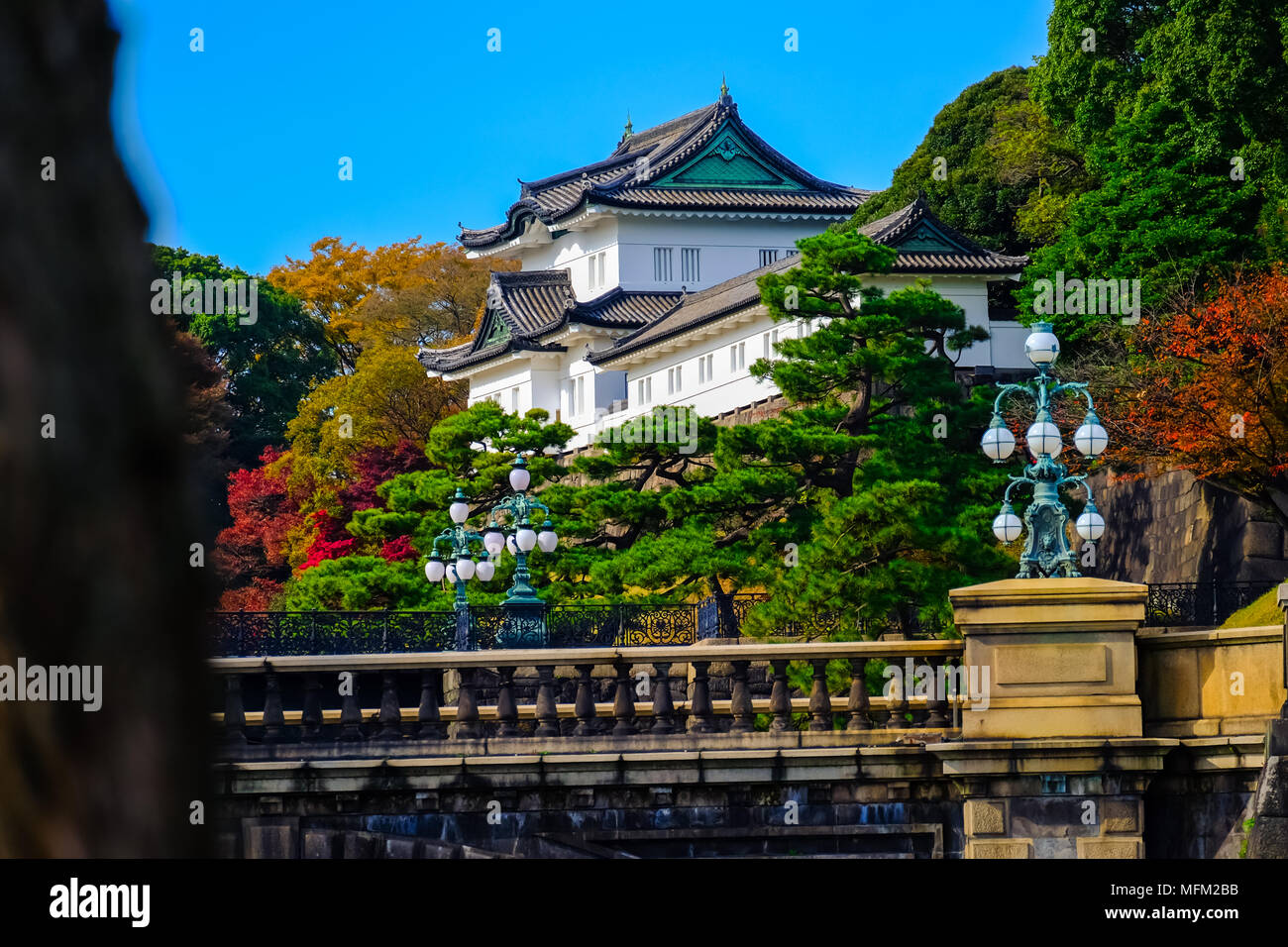 Tokyo Imperial Palace with Nijubashi Bridge in Tokyo, Japan Stock Photo ...