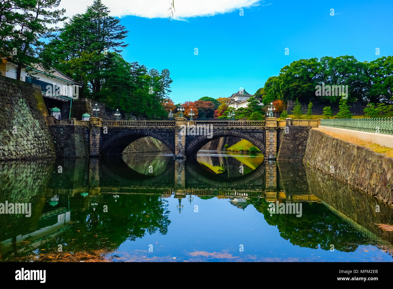 Tokyo Imperial Palace with Nijubashi Bridge in Tokyo, Japan Stock Photo ...