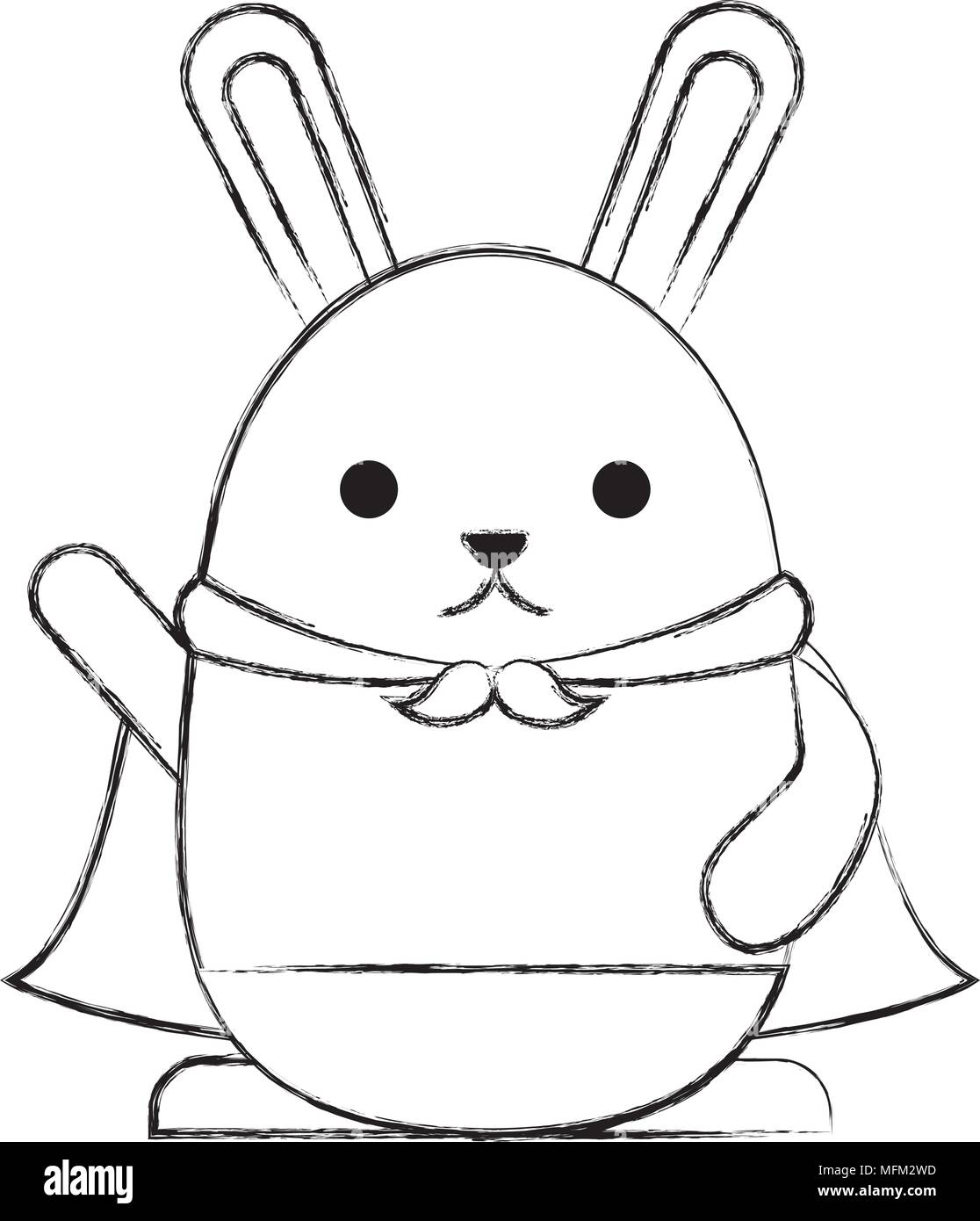 cute kawaii rabbit cartoon wearing cape Stock Vector Image & Art - Alamy