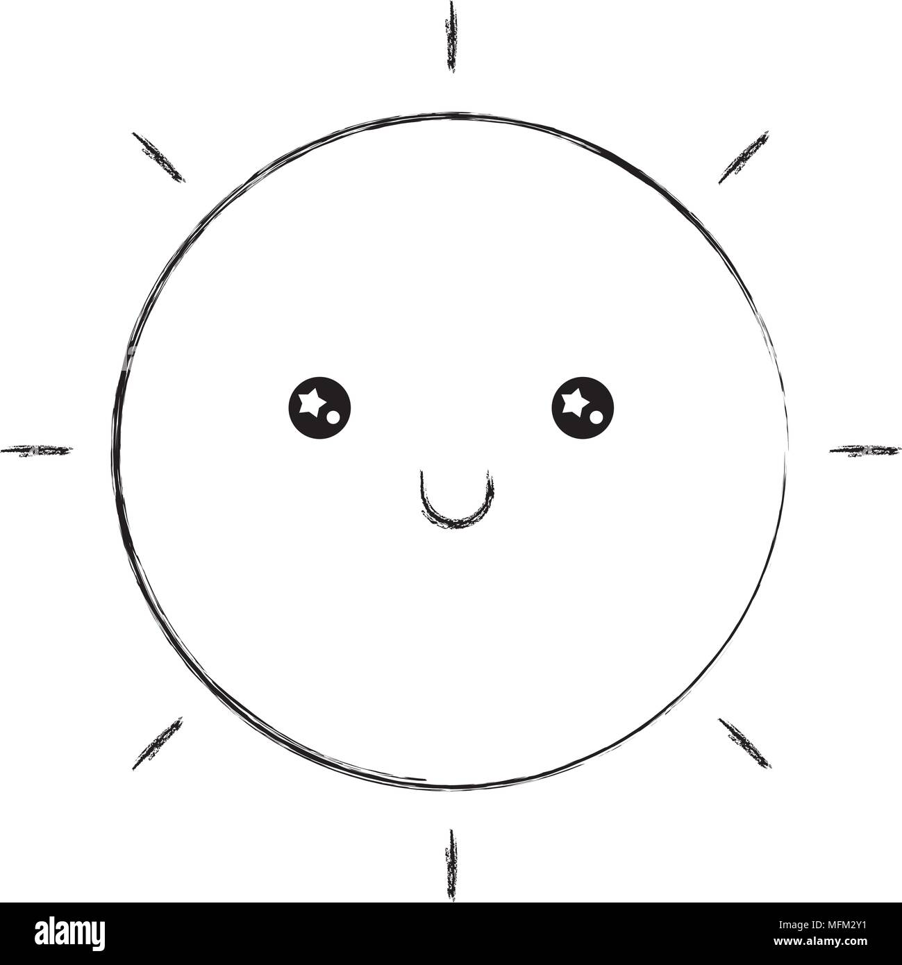 Kawaii sun design Black and White Stock Photos & Images - Alamy