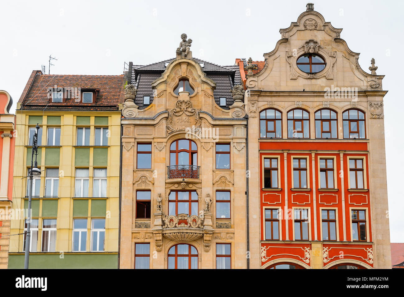 Colorful Houses on the Market square in Wroclaw, Poland Stock Photo - Alamy