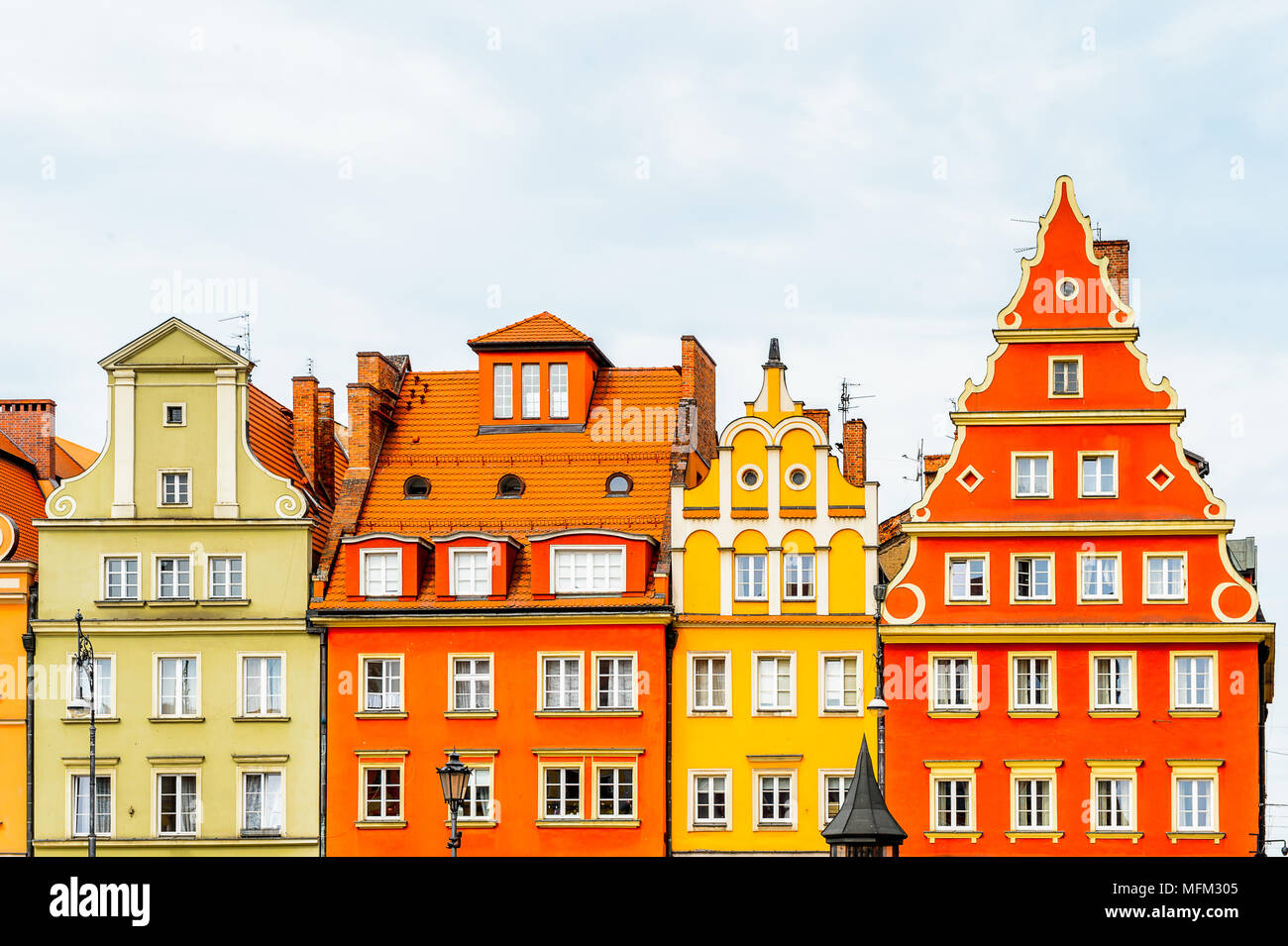 Colorful Houses on the Market square in Wroclaw, Poland Stock Photo - Alamy