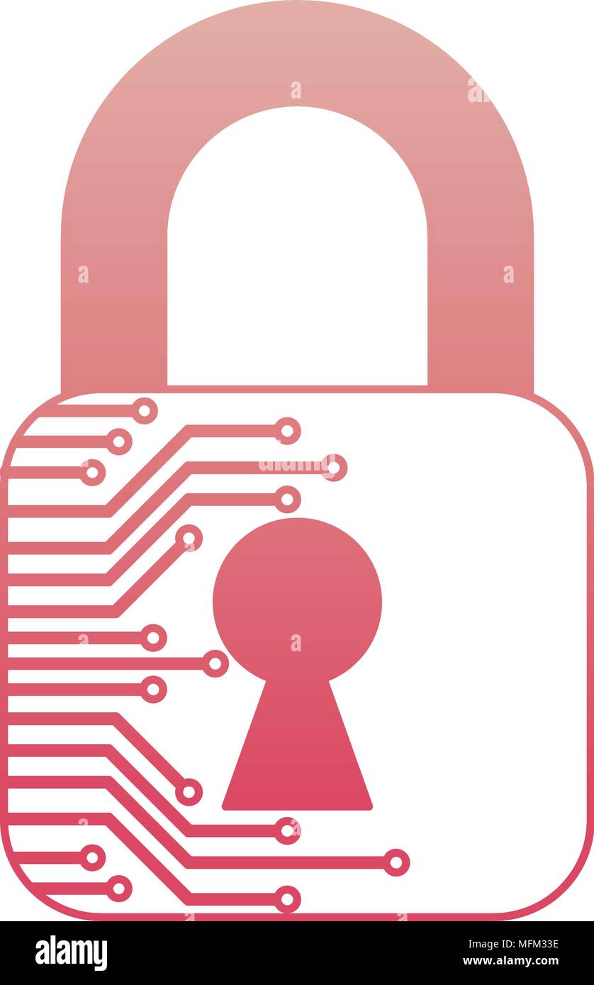 cyber security padlock safety data information technology Stock Vector ...