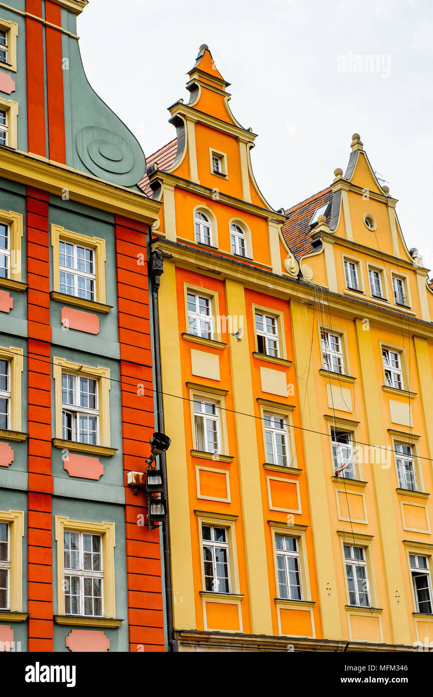 Colorful Houses on the Market square in Wroclaw, Poland Stock Photo - Alamy