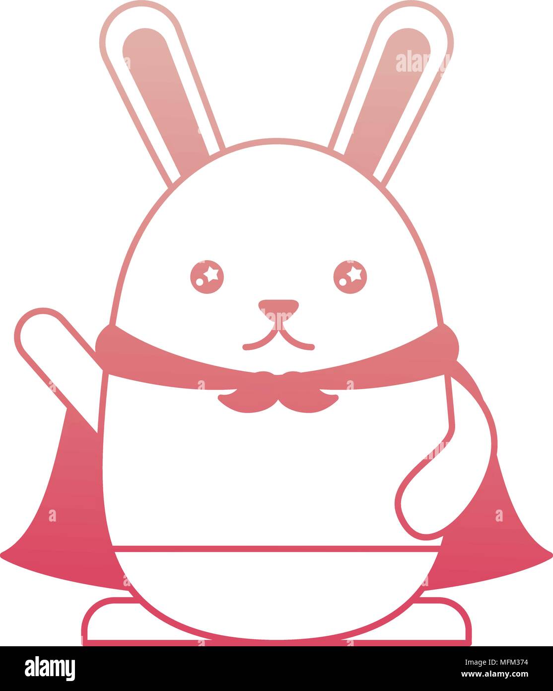 cute kawaii rabbit cartoon wearing cape Stock Vector Image & Art - Alamy