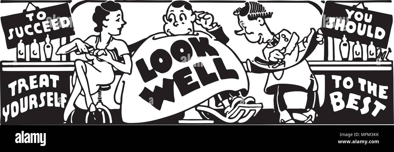 Look Well - Retro Ad Art Banner Stock Vector Image & Art - Alamy