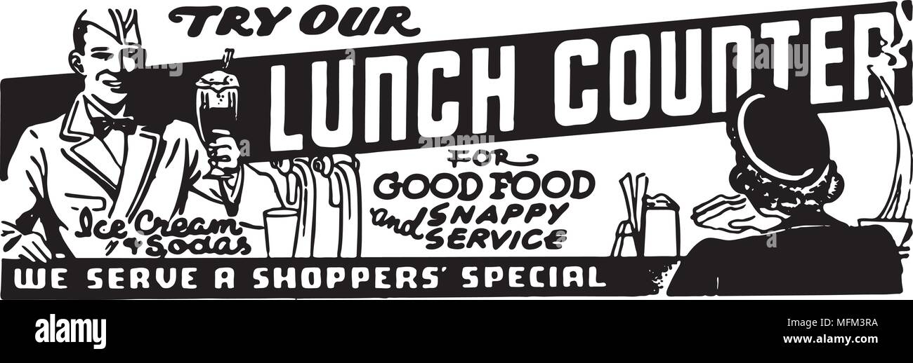 Lunch Counter - Retro Ad Art Banner Stock Vector Image & Art - Alamy