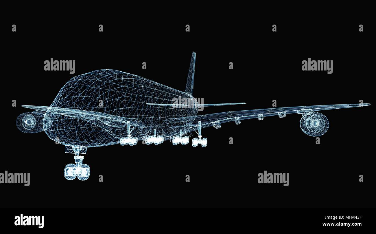 Abstract digital airplane Stock Photo - Alamy