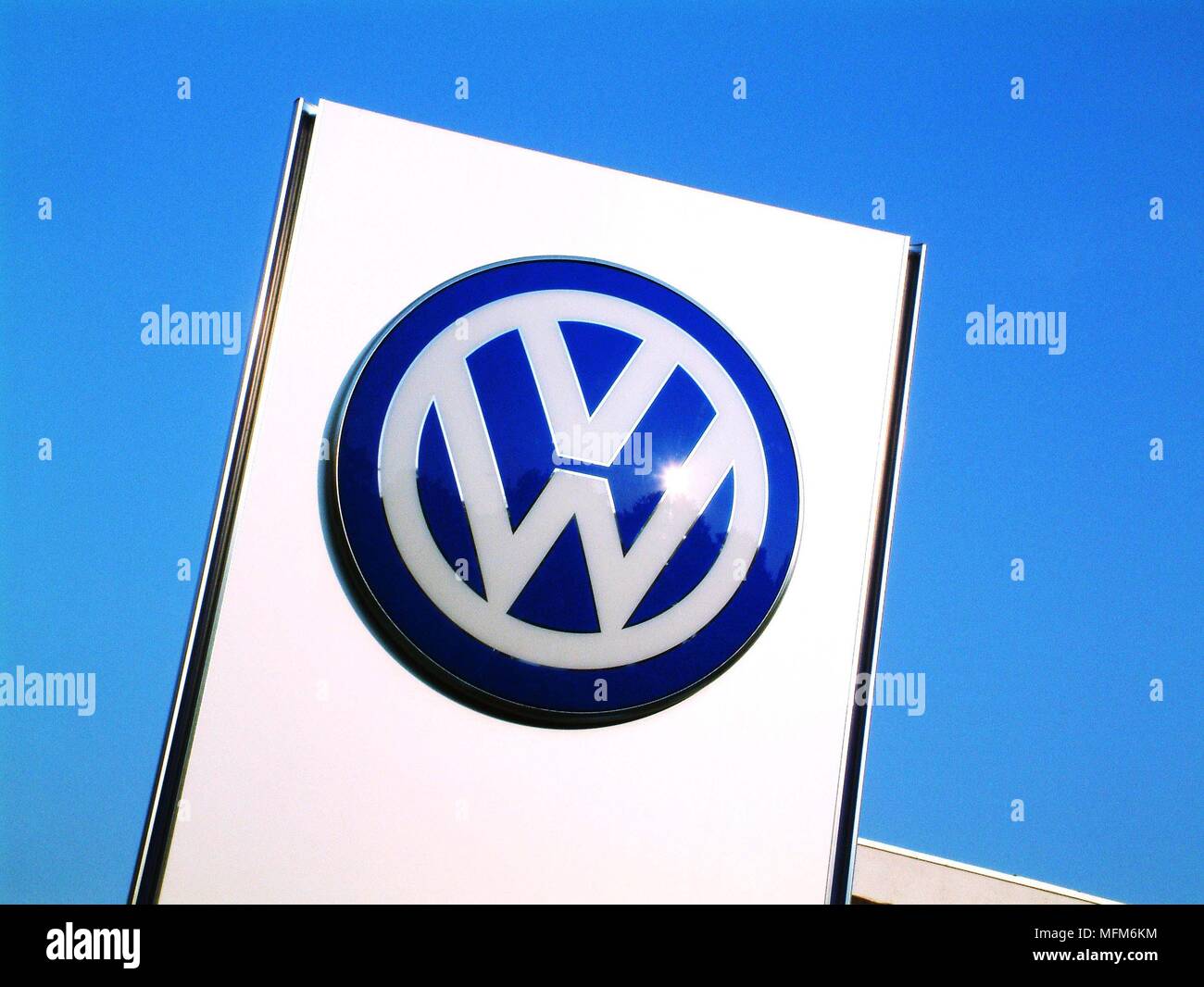 Graphic exterior sign for Pursers VW dealership positioned at the road ...