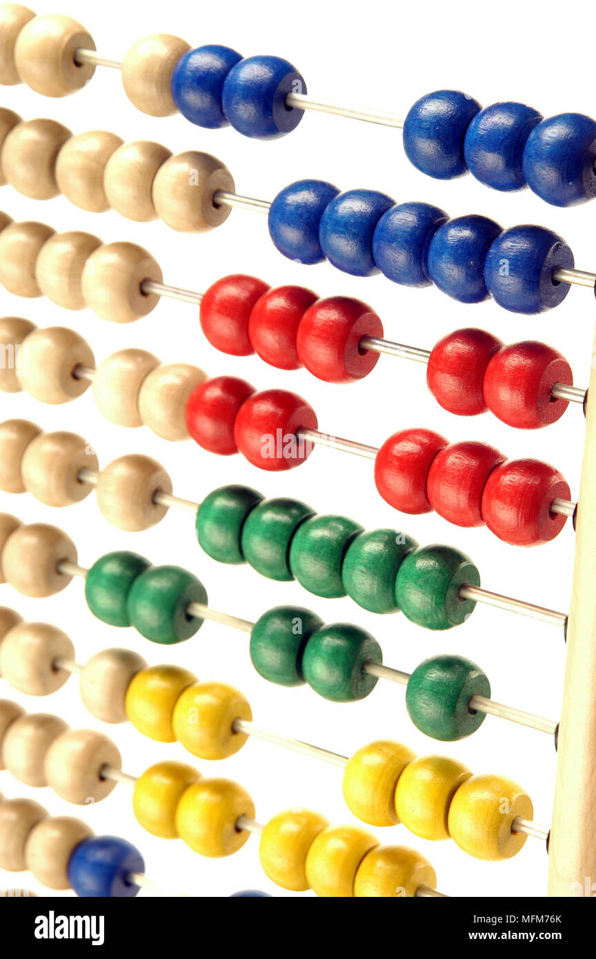 Children's colourful traditional wooden abacus used for learning basic ...