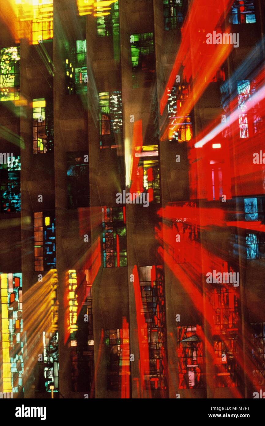 John Piper’s window in Coventry Cathedral. Date: 24.01.2006 Ref: B264 ...