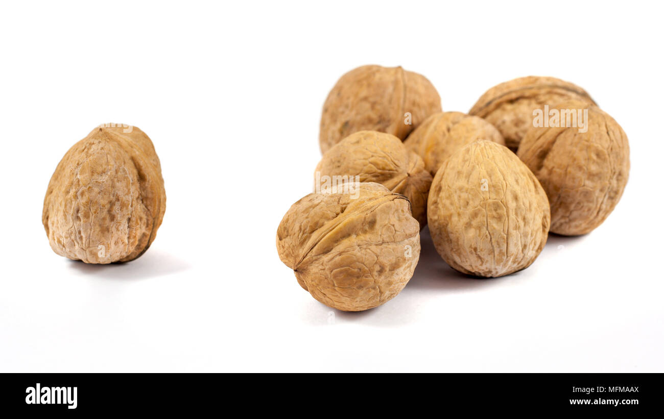 walnuts in shell isolated on white background Stock Photo - Alamy