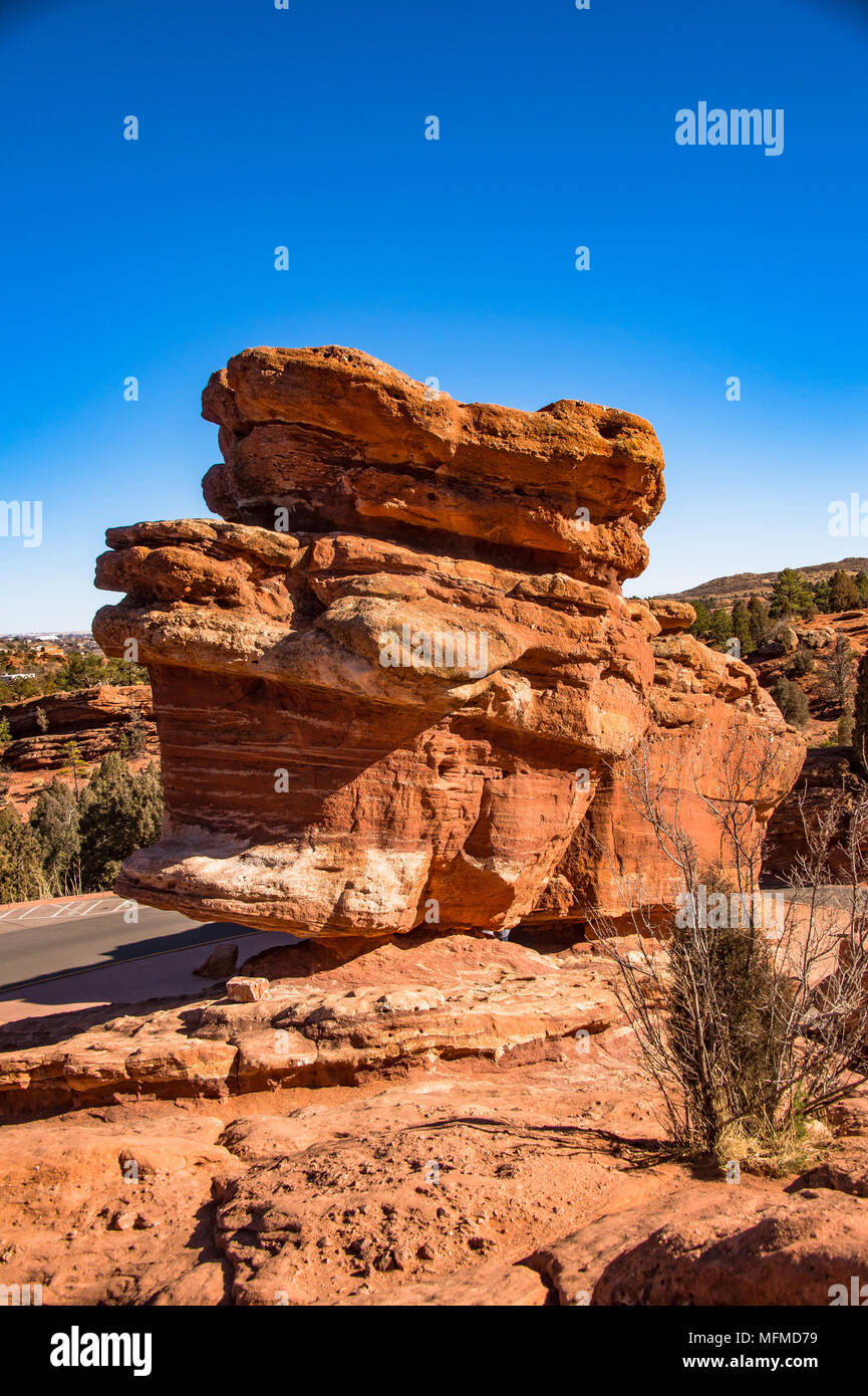 Balanced Rock at the Garden of the Gods in Colorado Springs, Colorado ...