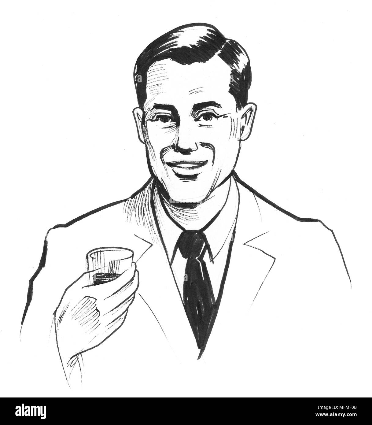 Gentleman whiskey man drinking Black and White Stock Photos & Images ...