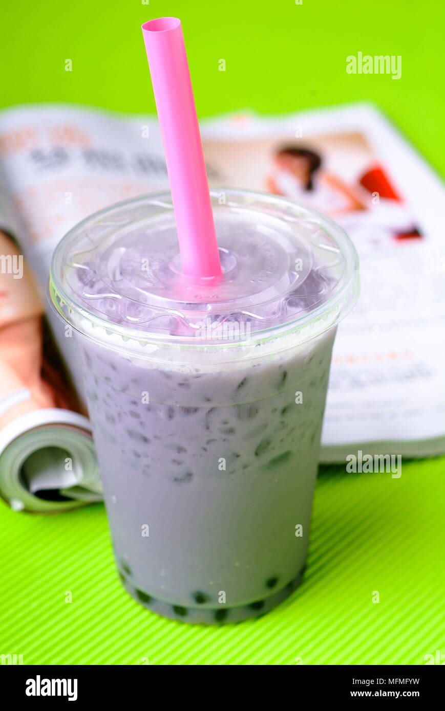 Pearl milk tea on white background Stock Photo - Alamy