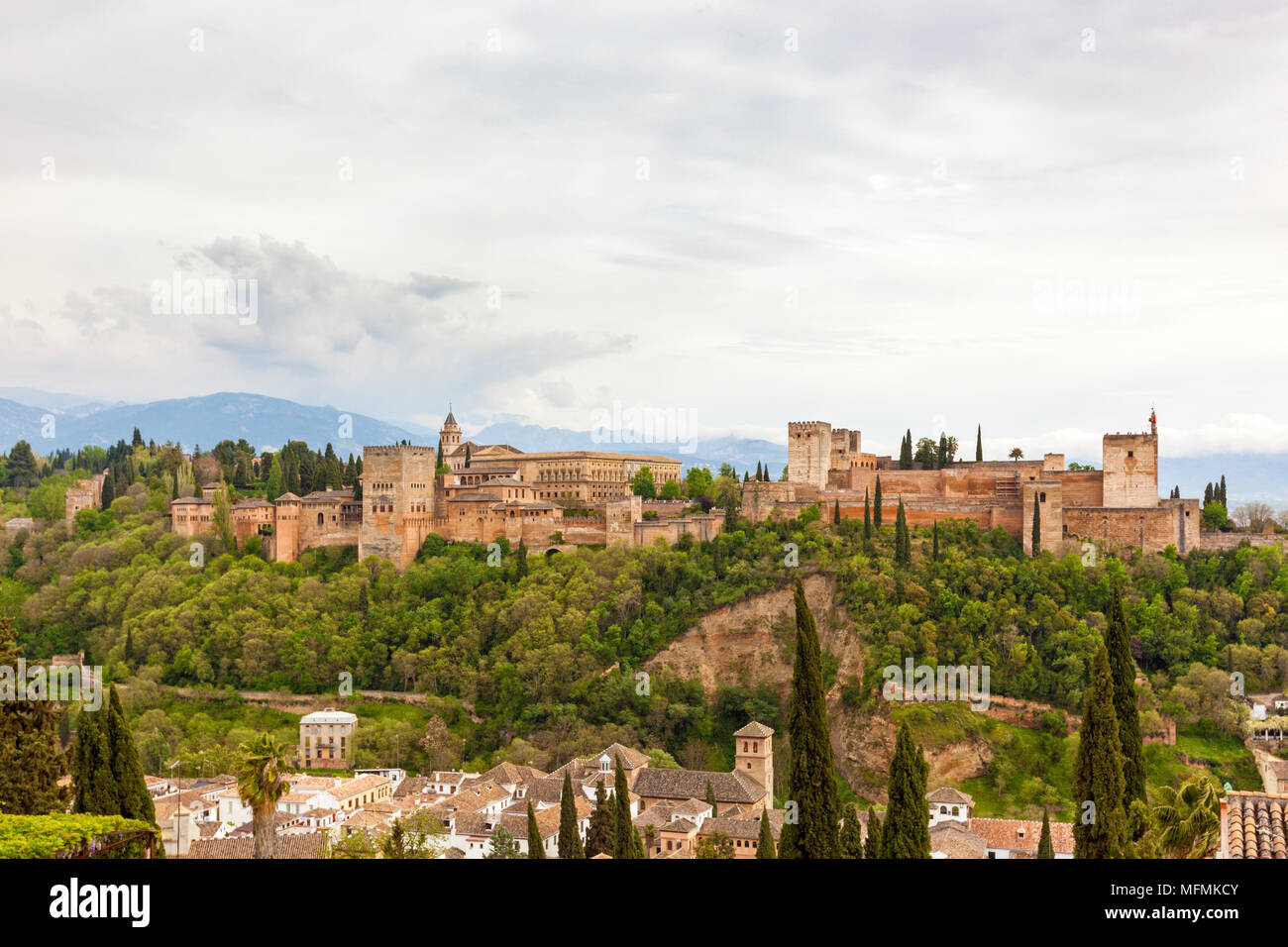The famous moorish Alhambra palace and fortress at Granada, Spain Stock ...