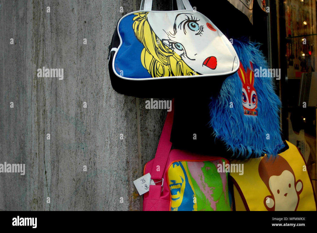 Close-up of bags hanging on a wall Ref: CRB416 10009 001 Compulsory ...