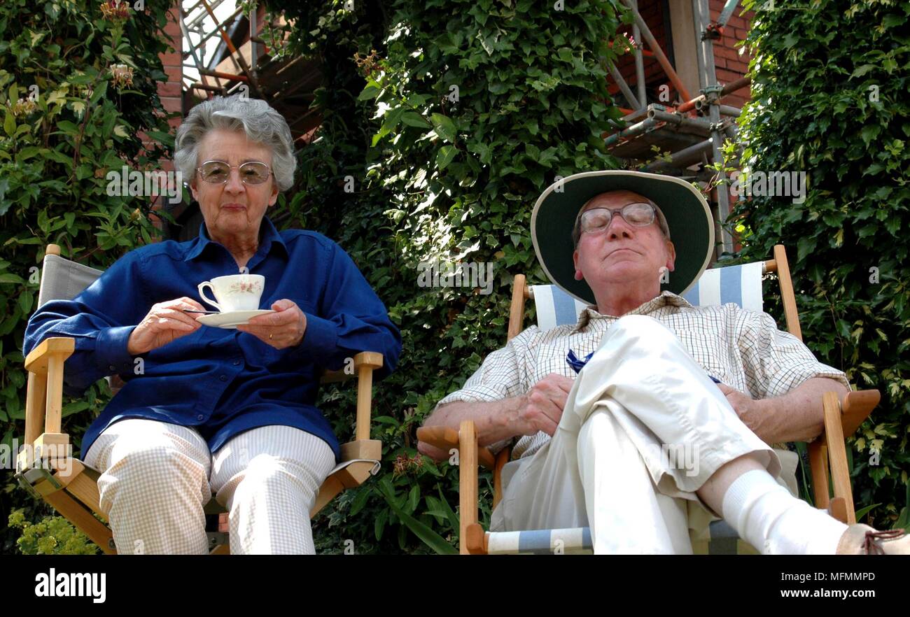 Close-up of a senior couple sitting in chairs Ref: CRB416 10009 063 ...