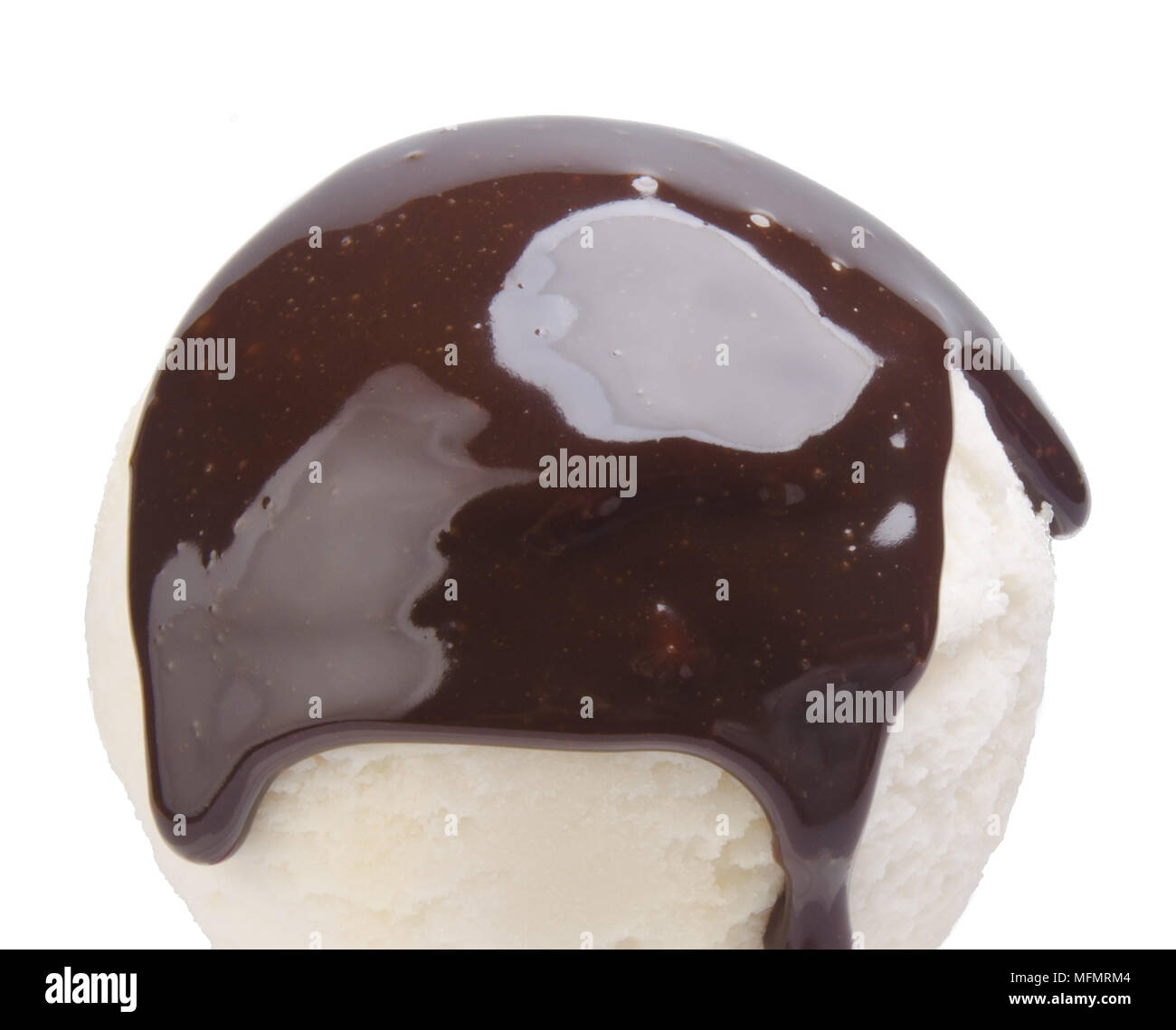 ice cream topped with syrup toppings Stock Photo - Alamy