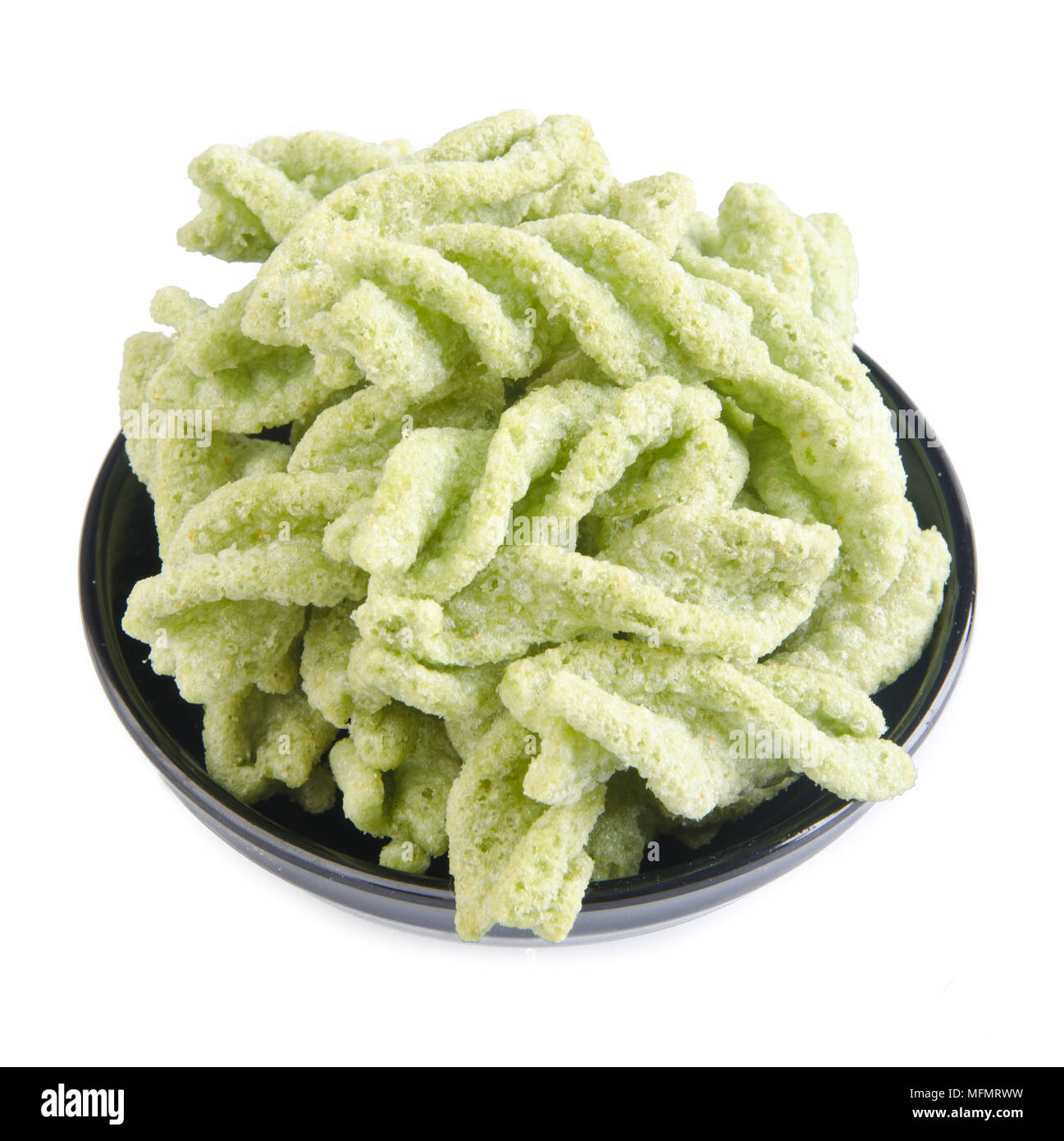 Junk food, green peas snack on a background Stock Photo - Alamy