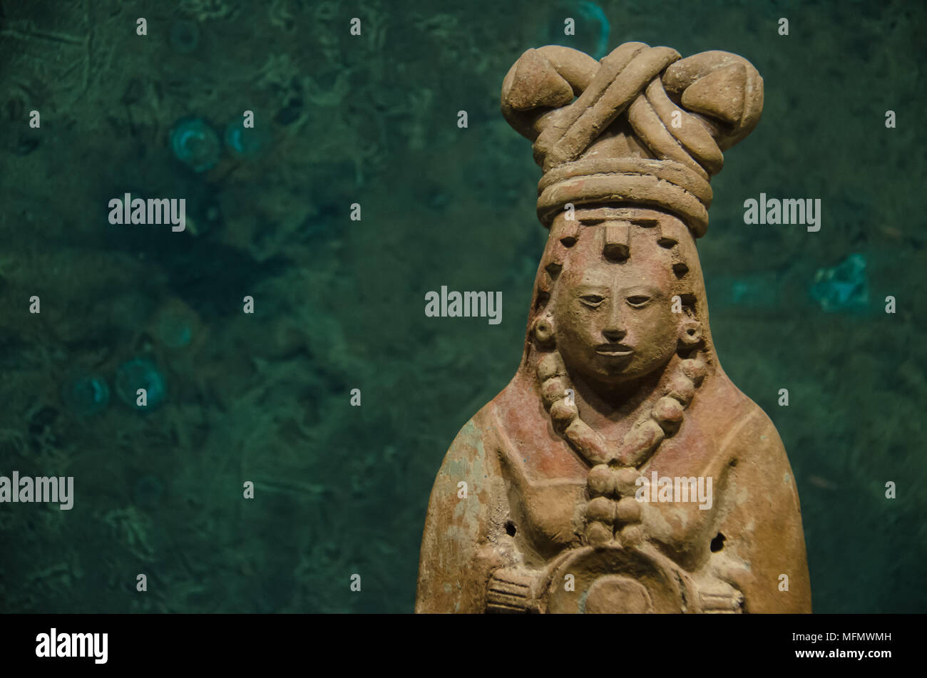 Clay sculpture handcrafted by the maya culture of the mexican isle of ...