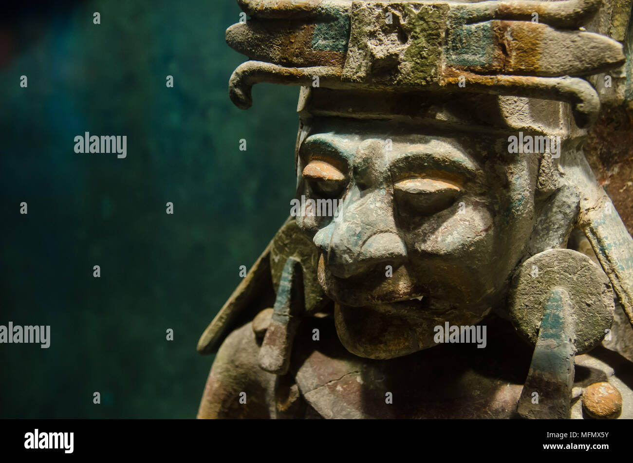 Clay sculpture handcrafted by the maya culture of the mexican isle of ...
