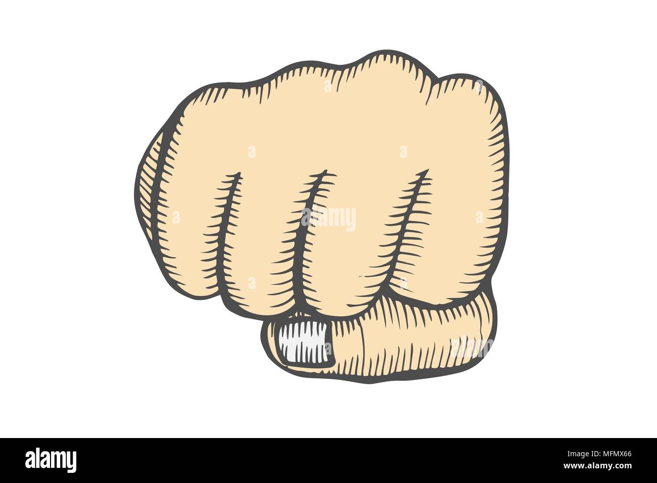 Vector simple drawing - a man's fist on a white background Stock Vector ...