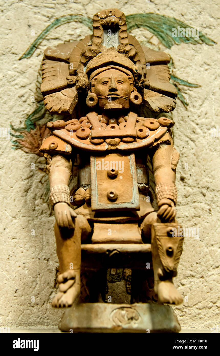 Clay sculpture handcrafted by the maya culture of the mexican isle of ...