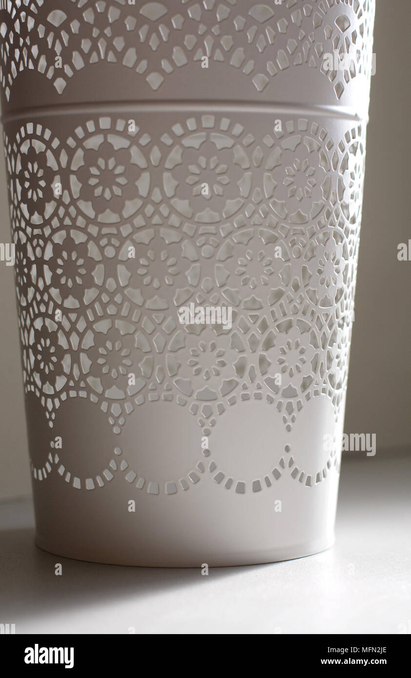 White vase with floral pattern isolated on white background Stock Photo ...