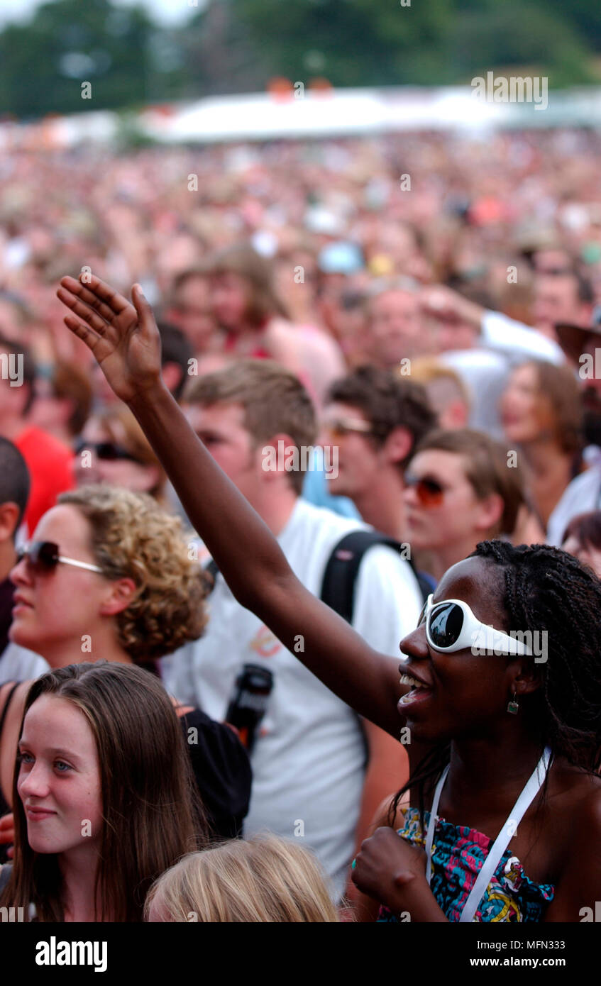 Crowd cheering at a musical concert Ref: CRB360 10028 011 Compulsory ...