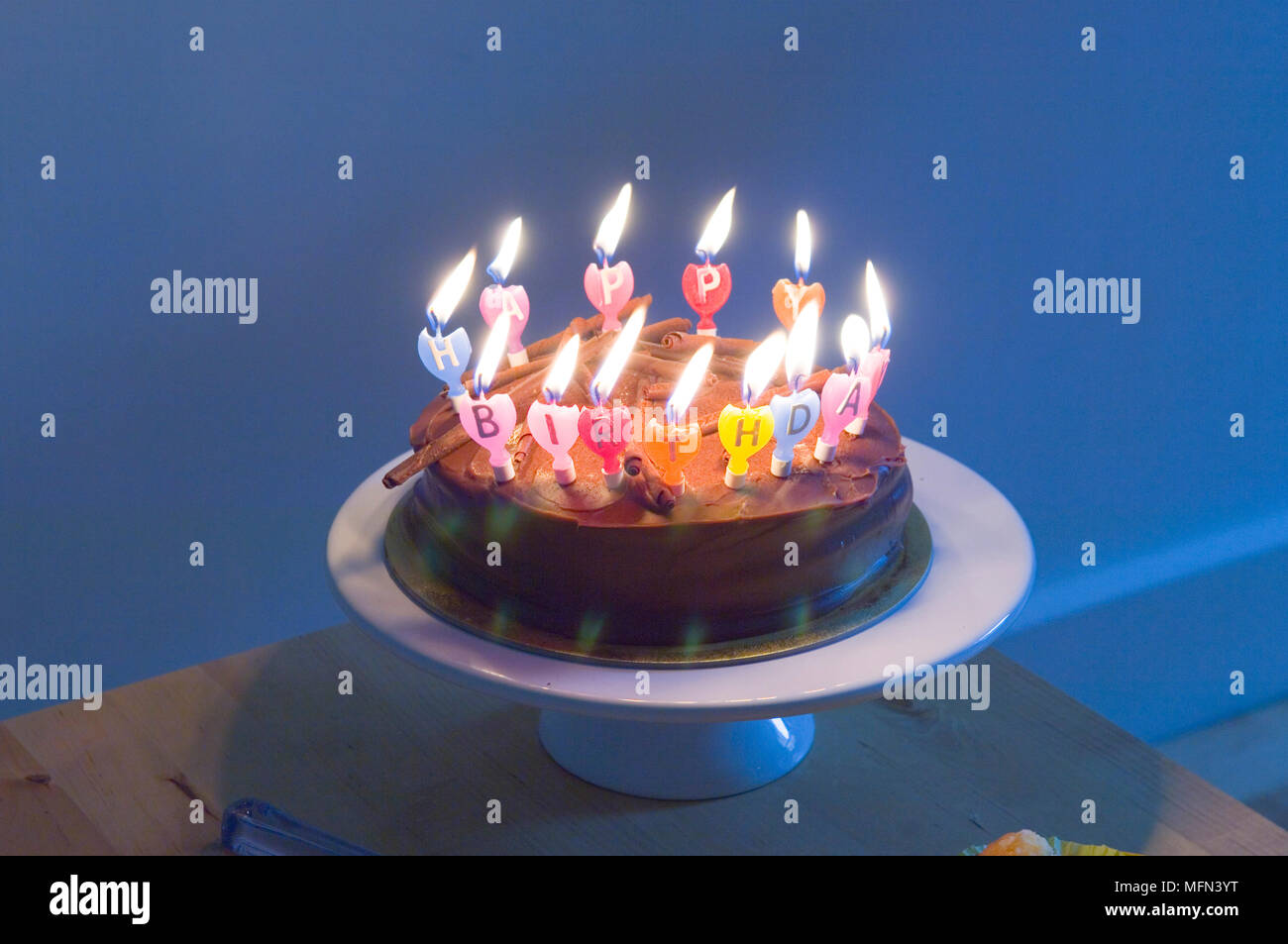 High angle view of a birthday cake Ref: Compulsory Credit Stock Photo ...