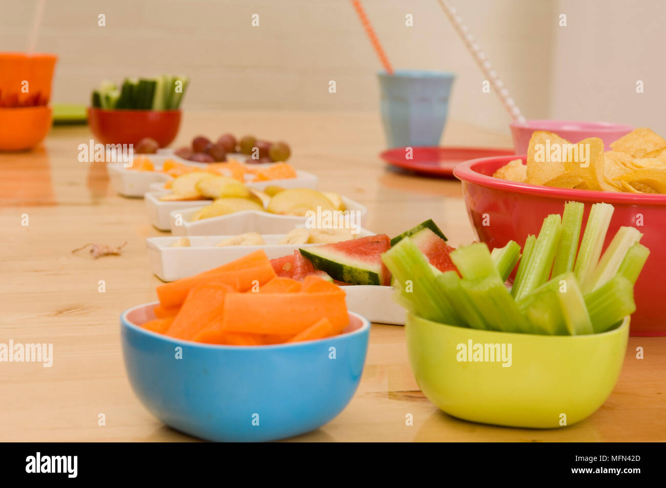 High angle view of a dining table full of food Ref: Compulsory Credit ...